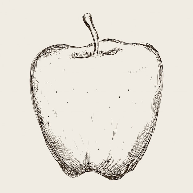 Detailed Sketch of a Crisp, Juicy Apple | Jiffy Designs