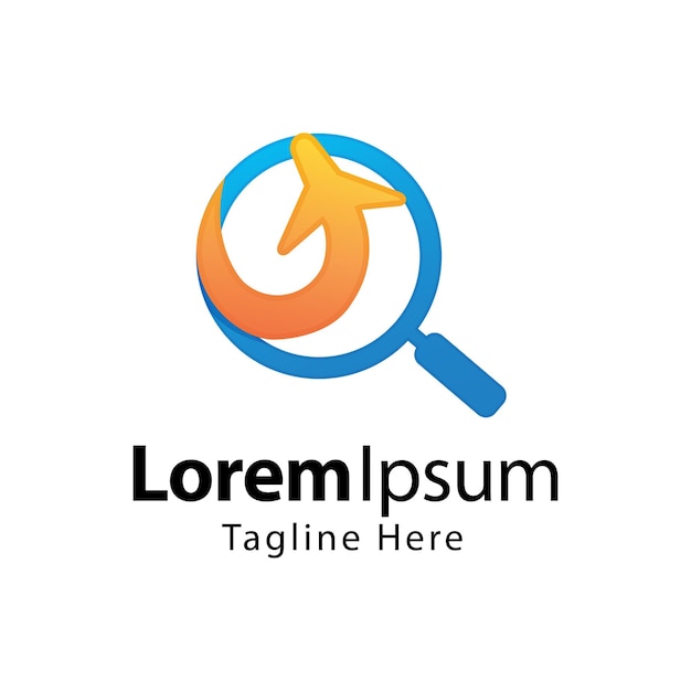 Vibrant Magnifying Glass Icon with Directional Arrows | Jiffy Designs