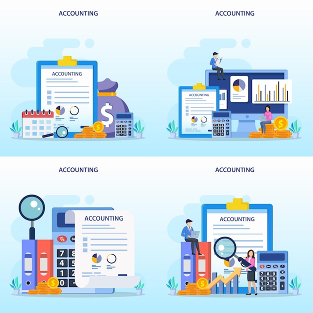 Vibrant Accounting Illustrations Showcasing Financial Data Analysis ...