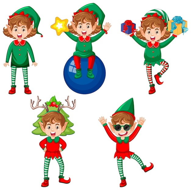 Delightful Collection of Cheerful Elf Characters in Vibrant Outfits ...