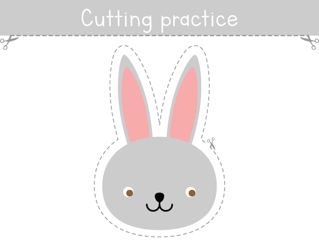 Adorable Bunny Cutting Practice for Kids | Jiffy Designs