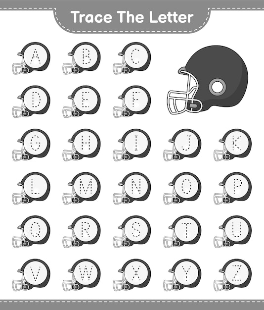 Comprehensive Football Helmet Alphabet Tracing Collection | Jiffy Designs