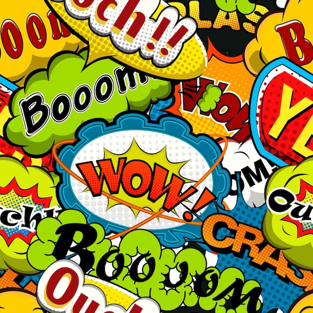 Vibrant Comic Book Style Expressions and Exclamations | Jiffy Designs