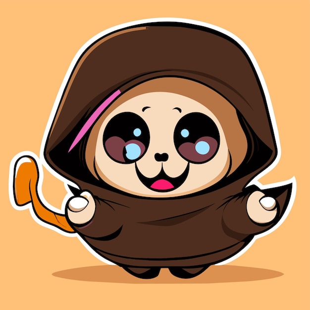 Adorable Hooded Cartoon Character with Bright Eyes | Jiffy Designs