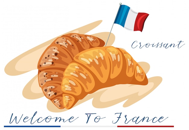 Delightful Croissant and French Flag: A Taste of France | Jiffy Designs