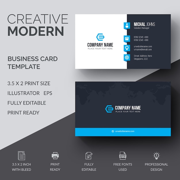 Modern Corporate Business Card Template with Geometric Design | Jiffy ...
