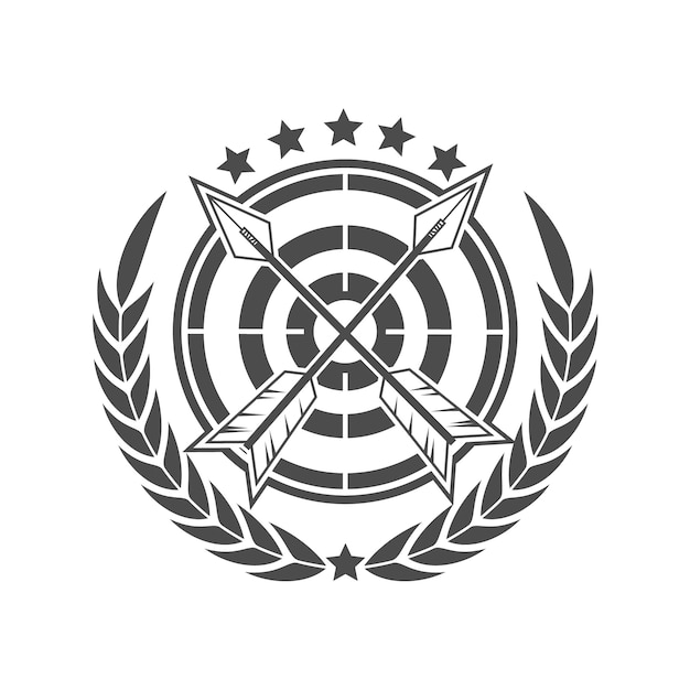 Archery Target with Crossed Arrows and Laurel Wreath | Jiffy Designs