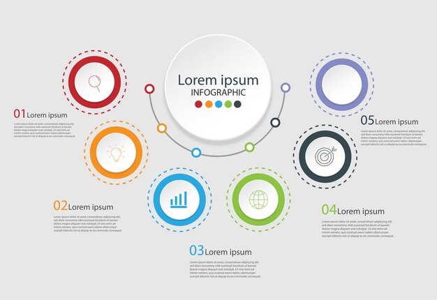 Vibrant Circular Infographic with Informative Placeholders | Jiffy Designs