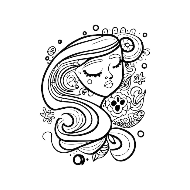 Enchanting Cosmic Mermaid with Swirling Locks and Celestial Motifs ...