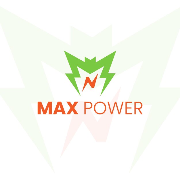 Vibrant Max Power Logo with Striking Bolt Symbol | Jiffy Designs