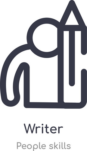 Writer Outline Icon. Isolated Line Vector Illustration From People ...