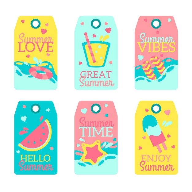 Vibrant Summer-Themed Gift Tags with Playful Illustrations | Jiffy Designs