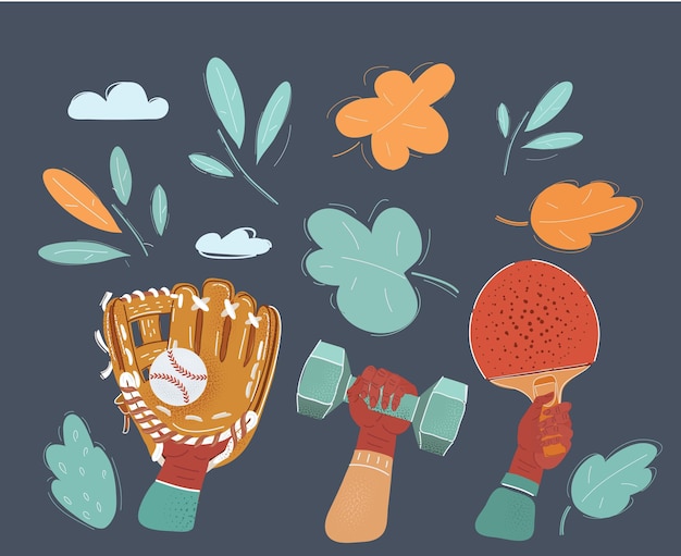 Vibrant Sports Motifs and Equipment Illustration | Jiffy Designs