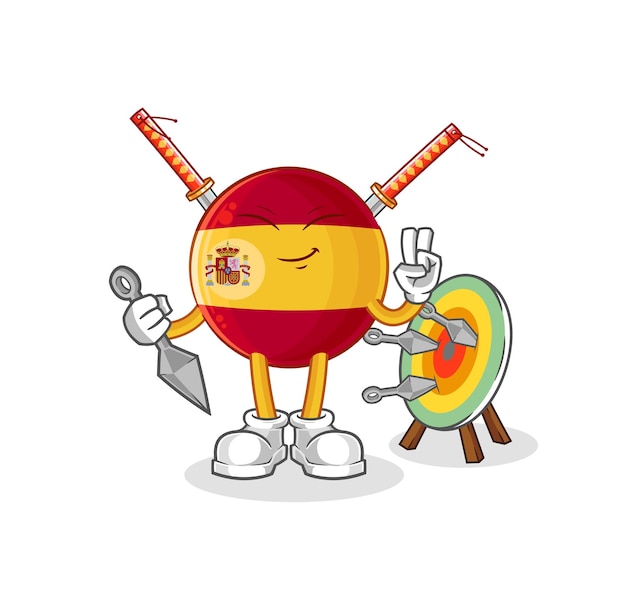 Cheerful Spanish Flag Character with Archery Gear | Jiffy Designs
