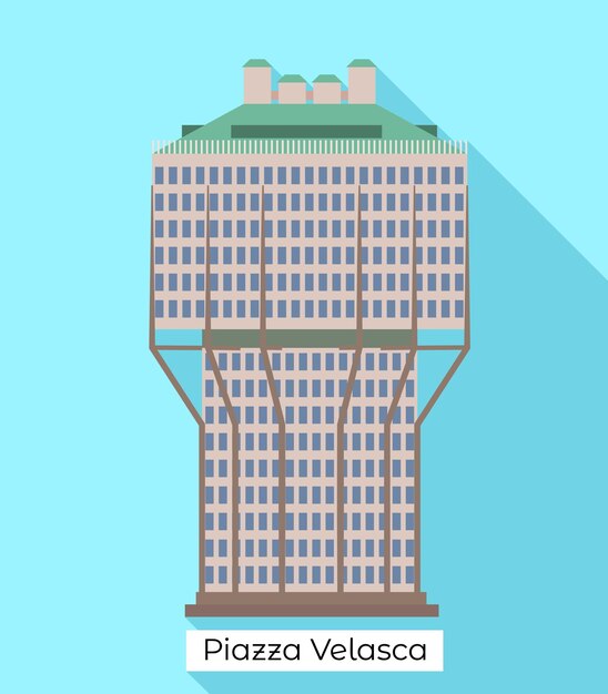 Iconic Piazza Velasca Tower in Minimalist Illustration | Jiffy Designs