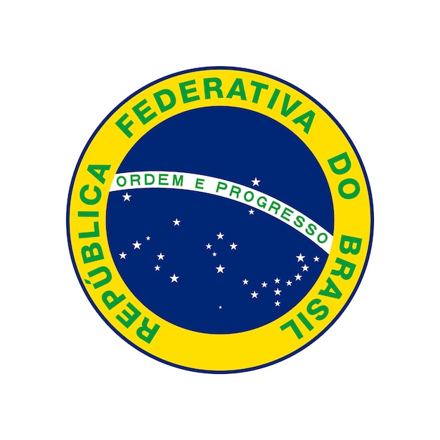 Vibrant Brazilian National Emblem with Iconic Starry Design | Jiffy Designs