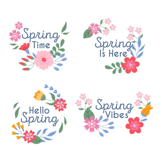 Vibrant Spring Floral Wreaths with Motivational Quotes Collection ...