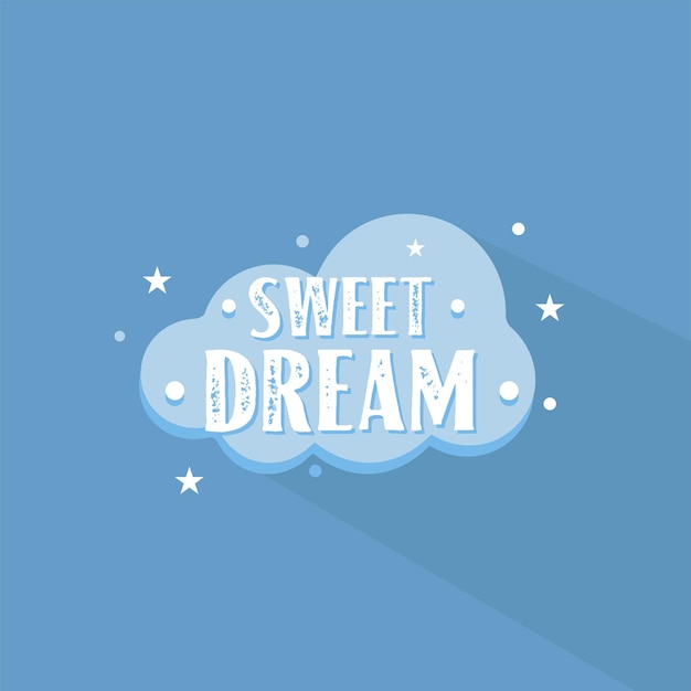 Whimsical Cloud with Sparkling Stars and Sweet Dream Text | Jiffy Designs