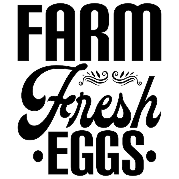Vintage-Inspired Farm Fresh Egg Typography Illustration | Jiffy Designs