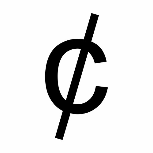 The Cent Symbol Illustration On White Background | Jiffy Designs
