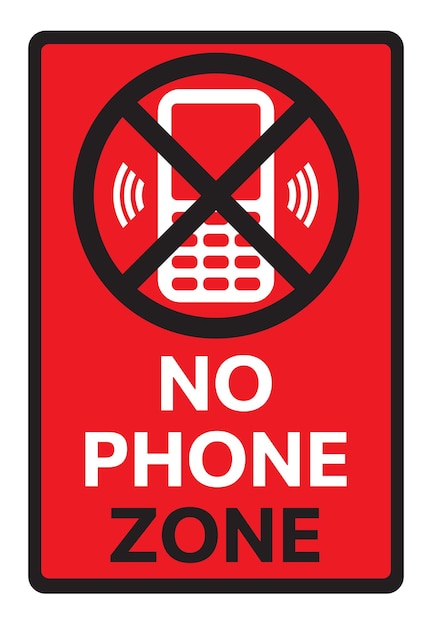 Vibrant Red Sign Prohibiting Cell Phone Use in Area | Jiffy Designs