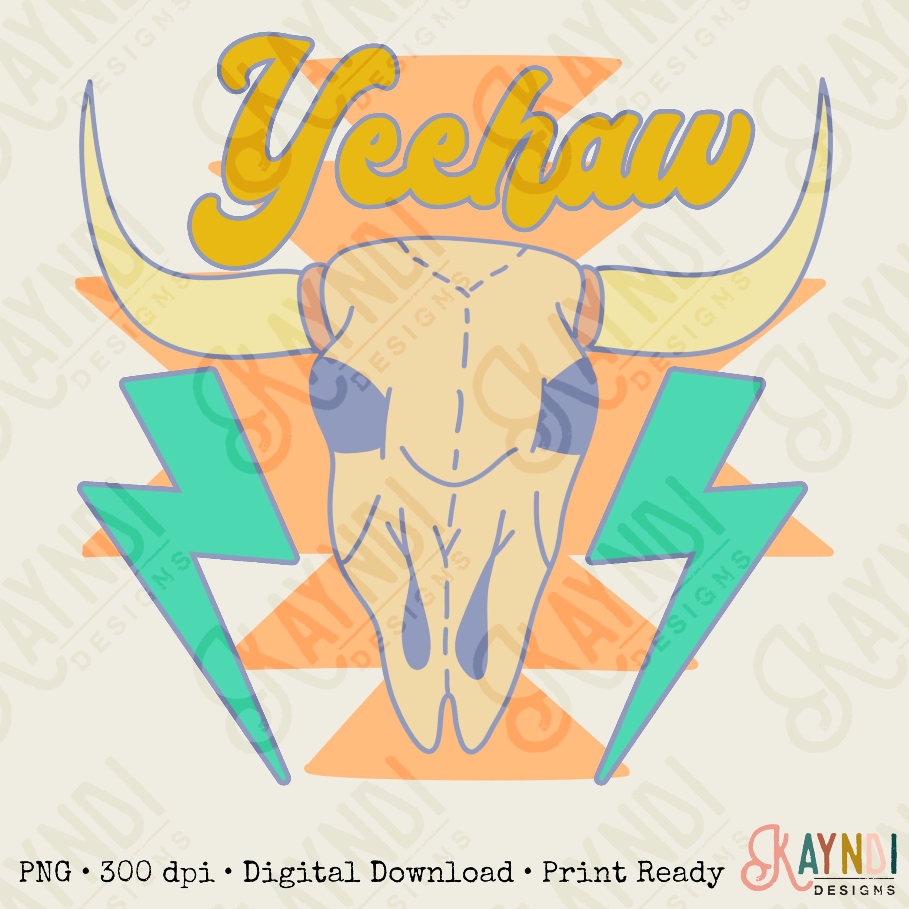 YeeHaw Sublimation Design PNG Digital Download Printable Yee Haw Steer ...