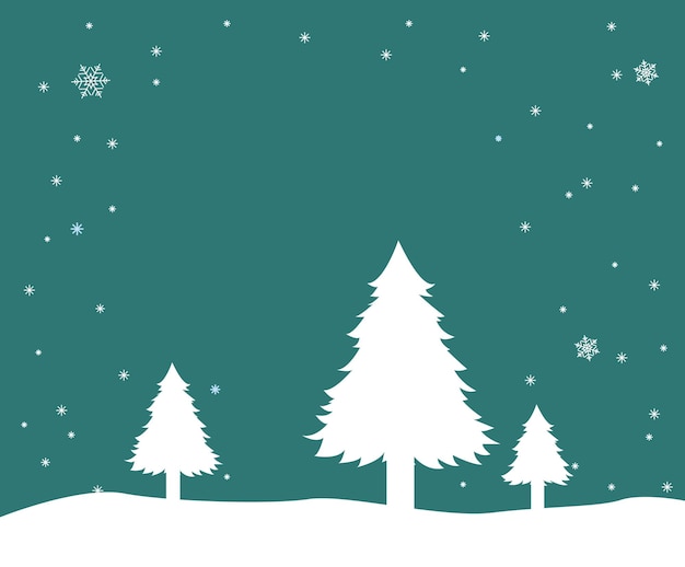 Serene Snowy Winter Landscape with Evergreen Pine Trees | Jiffy Designs