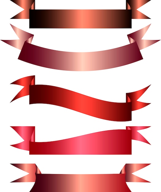 Vibrant Ribbon Banners in Shades of Red and Burgundy | Jiffy Designs