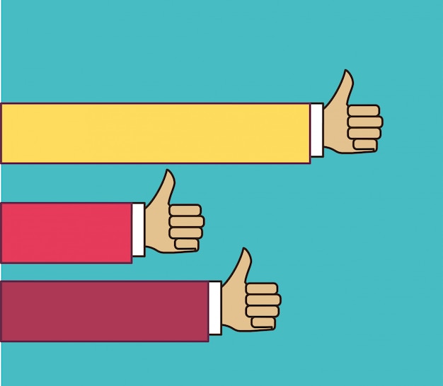 Colorful Thumbs Up Illustration with Vibrant Stripes | Jiffy Designs