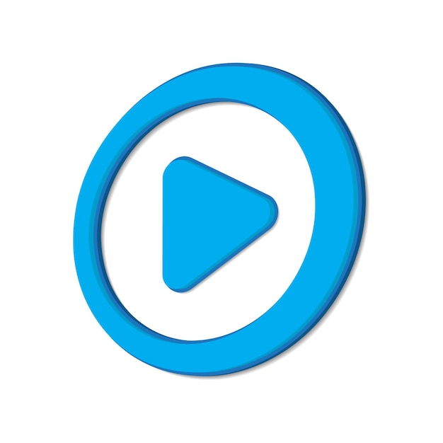 Vibrant Blue Play Button Icon for Media and Entertainment | Jiffy Designs