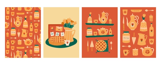 Vibrant Culinary Collage: Whimsical Kitchen Essentials and Delectable ...