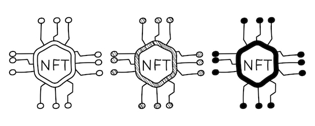Captivating Hexagonal NFT Symbols with Interconnected Circuits | Jiffy ...