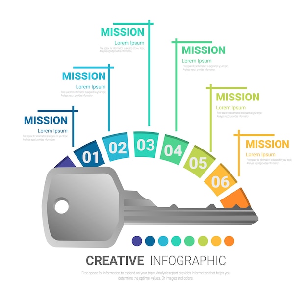 Vibrant Mission Infographic with Numbered Steps and Colorful Icons ...