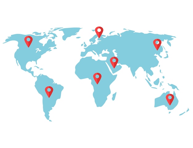 Vibrant Global Map with Iconic Location Markers | Jiffy Designs