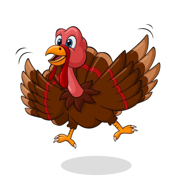 Cheerful Cartoon Turkey Strutting with Vibrant Plumage | Jiffy Designs