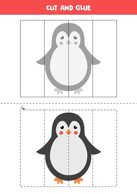 Adorable Penguin Cut-and-Glue Craft Activity | Jiffy Designs