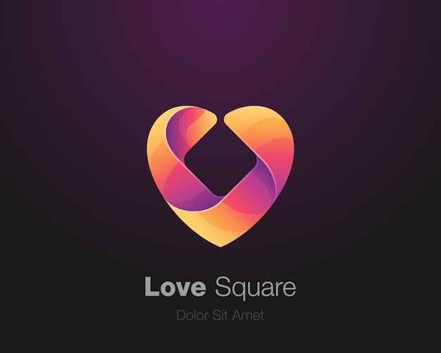 Vibrant Heart-Shaped Logo with Intersecting Ribbon Design | Jiffy Designs