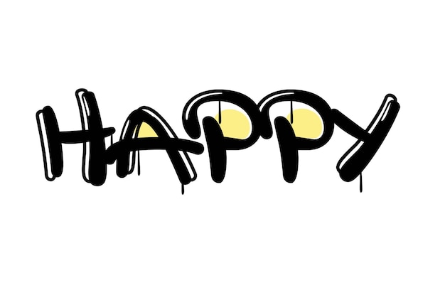 Vibrant Graffiti-Inspired Happy Text with Bold Lettering | Jiffy Designs