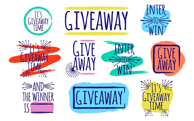 Vibrant Giveaway Announcement Badges with Colorful Bursts | Jiffy Designs
