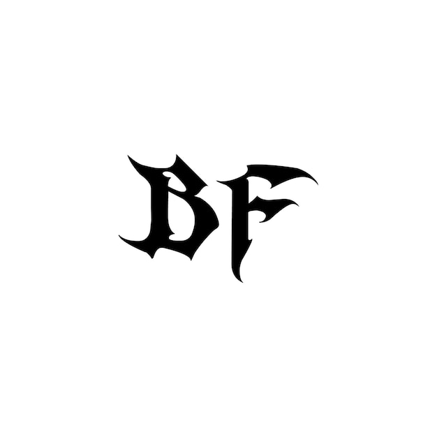 Captivating Gothic-Inspired Monogram: Elegant BF Design | Jiffy Designs