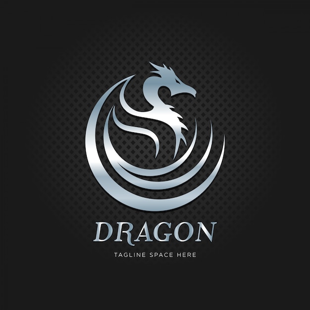 Dragon Emblem with Swirling Pattern and Text Branding Logo | Jiffy Designs