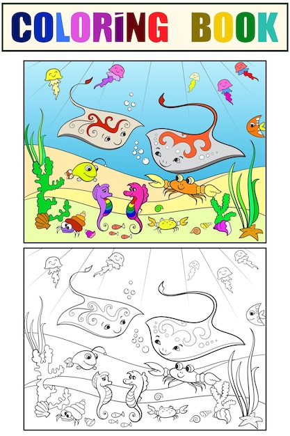 Vibrant Underwater Creatures Coloring Book Collection | Jiffy Designs