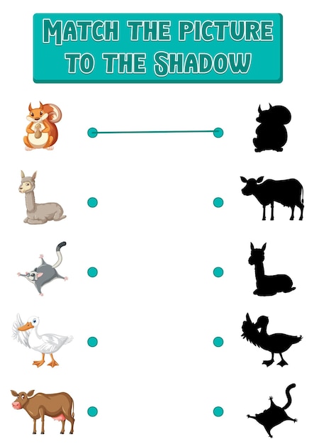 Matching Game: Pair the Animals to Their Silhouettes | Jiffy Designs