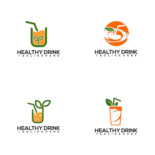 Vibrant Collection of Healthy Drink Logos and Emblems | Jiffy Designs