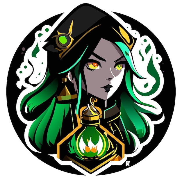 Enchanting Sorceress with Glowing Emerald Amulet | Jiffy Designs