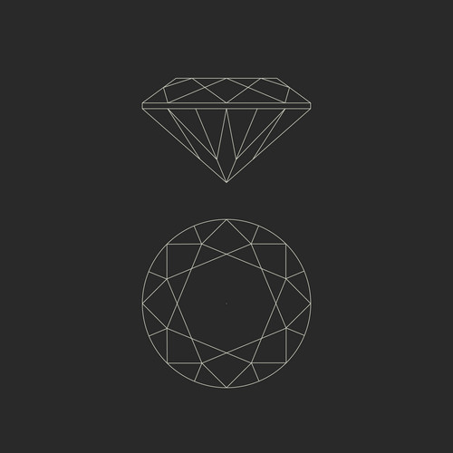 Diamond Line Vector Drawing On Black Background | Jiffy Designs