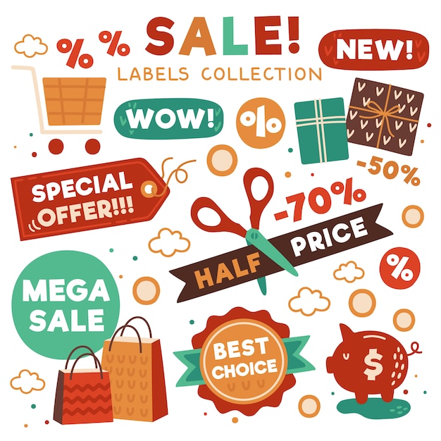 Vibrant Sale Labels and Discount Stickers Collection | Jiffy Designs