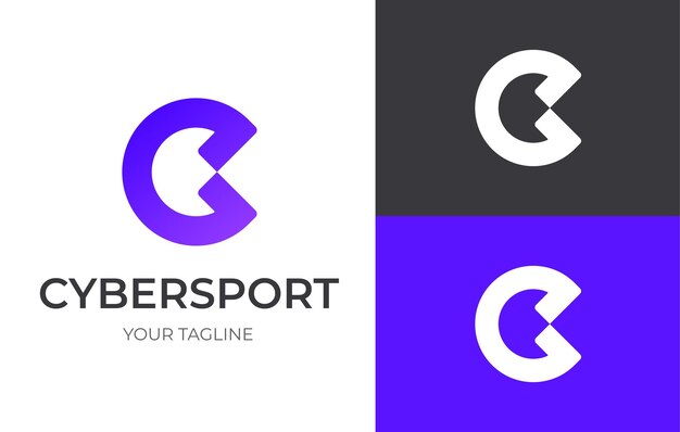 Sleek and Stylish Cybersport Logo with Crescent Shapes | Jiffy Designs