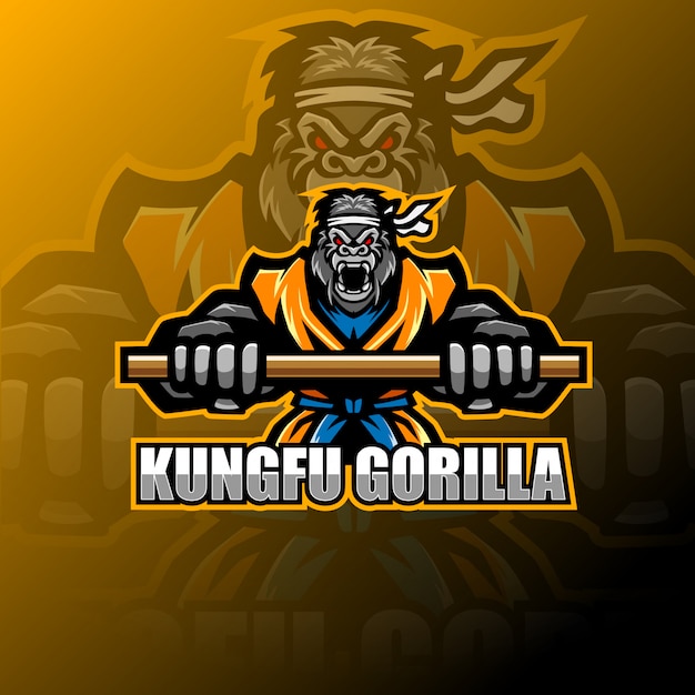 Fierce Kung Fu Gorilla Mascot Logo | Jiffy Designs