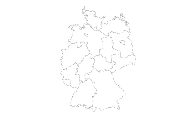 Outline Map of Germany with Distinct State Boundaries | Jiffy Designs
